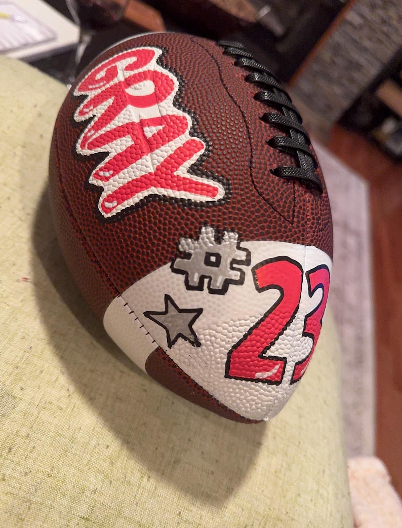 Custom Hand Painted Football: Personalized Sports Gift - Etsy