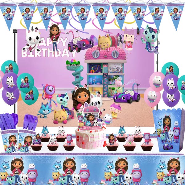 Birthday Party Plates Cat - Etsy