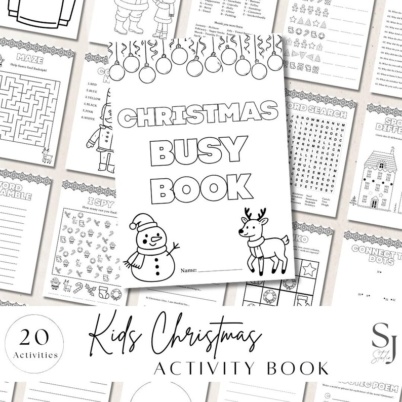 Kids Christmas Activity Book Printable Classroom Homeschool (digital ...