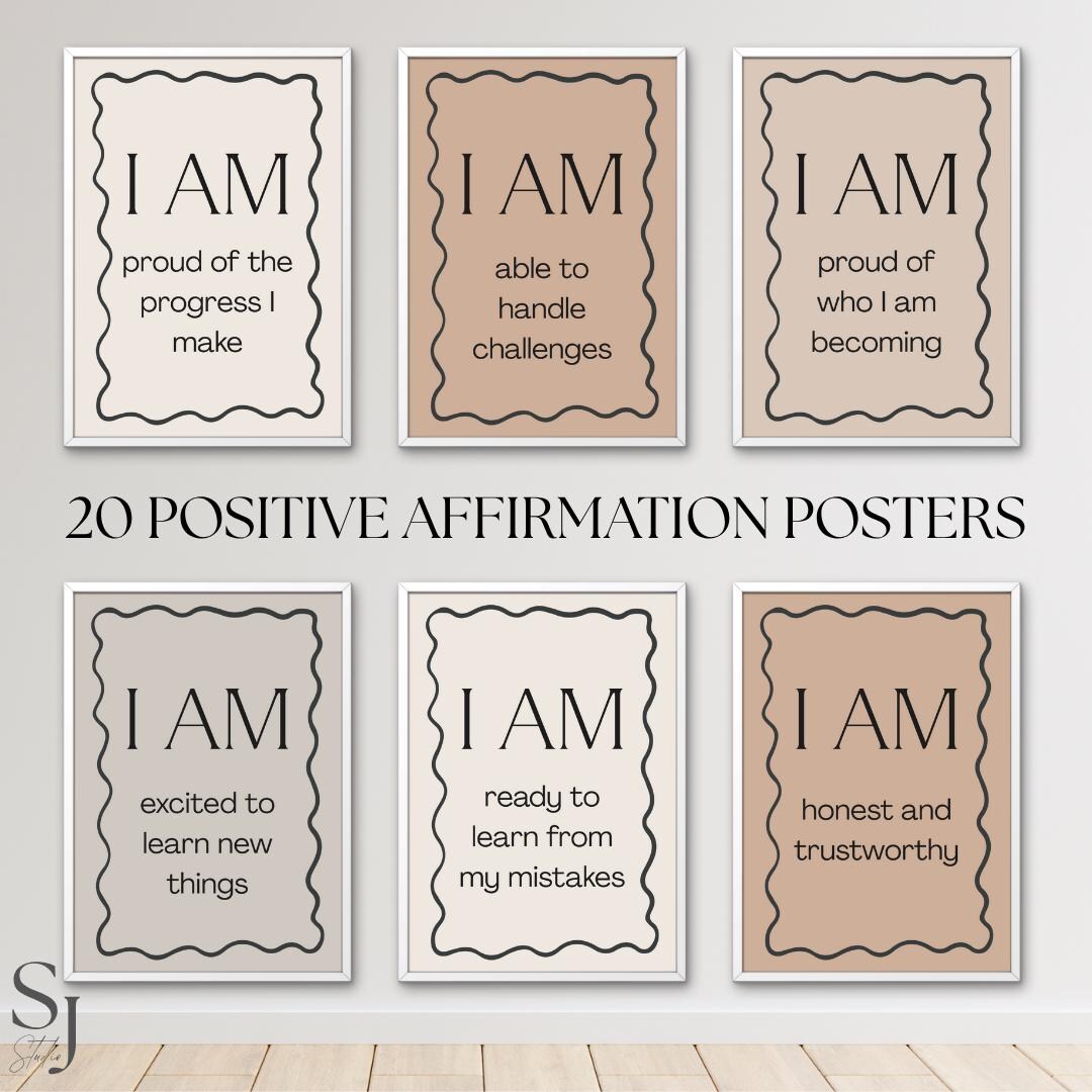Positive Affirmation Growth Mindset Posters Classroom Decor School Wall ...