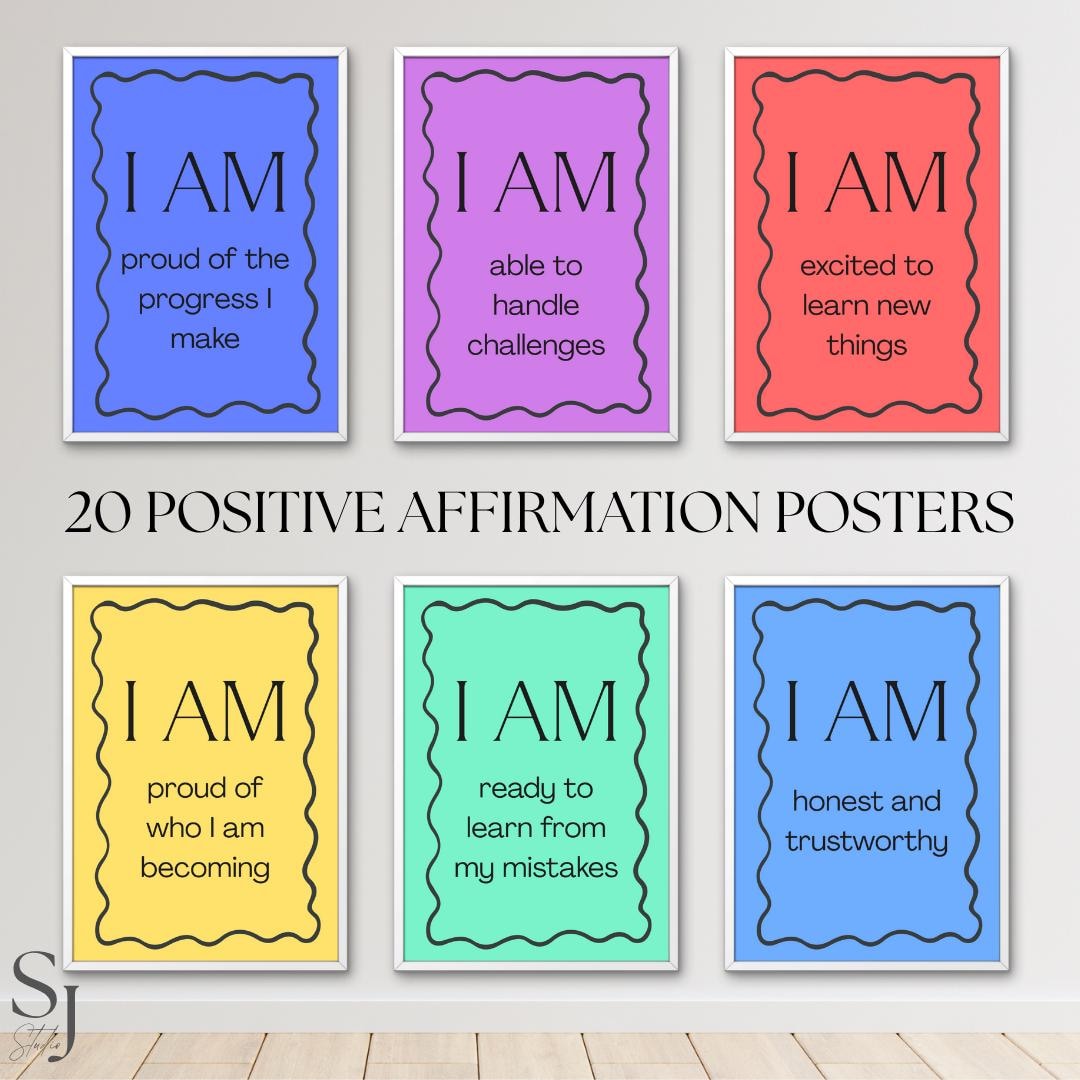 Positive Affirmation Growth Mindset Posters Classroom Decor School Wall ...