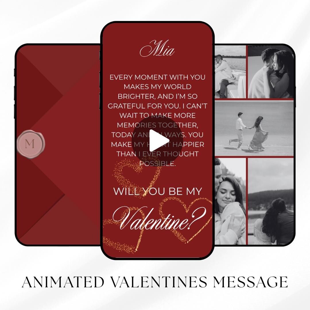 Valentine's Day Animated Video Editable Template Will You Be My ...