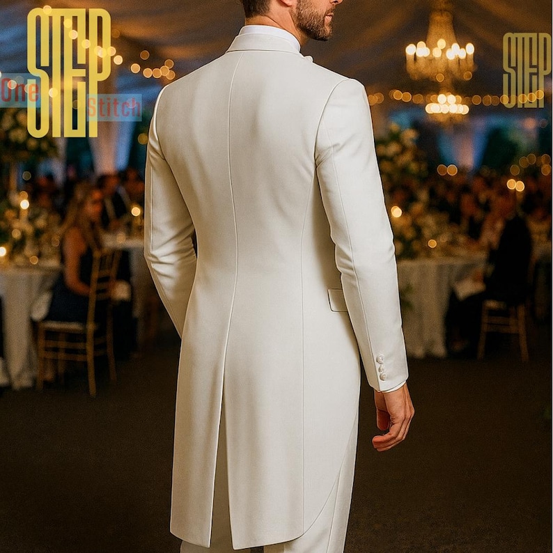 Classic White Regency Tailcoat Suit – Formal Wedding Tuxedo – Ballroom ...