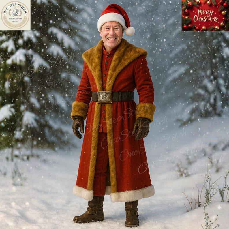 Handmade Wool Santa Suit – Red Coat, Vest, Pants, Fur Trim - Etsy