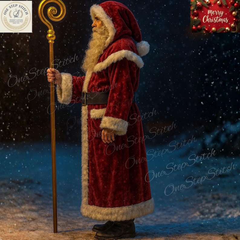 Custom Red Wool Santa Suit, Fur Trim, Father Christmas Outfit - Etsy