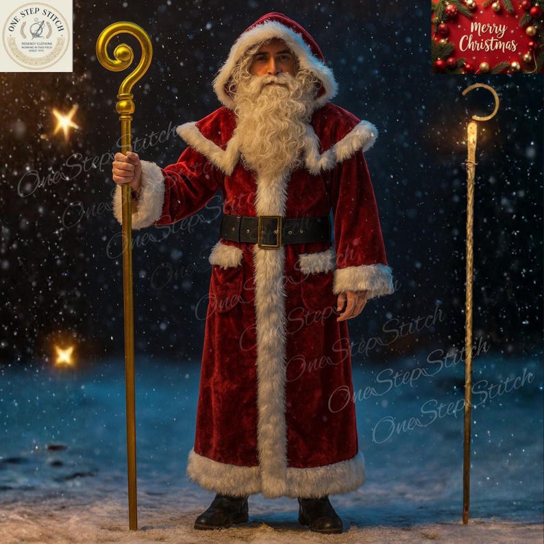 Custom Red Wool Santa Suit, Fur Trim, Father Christmas Outfit - Etsy
