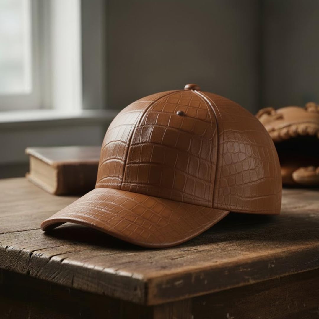 Handmade Crocodile Leather Caps Luxury Western Style Cap , Casquette En ...