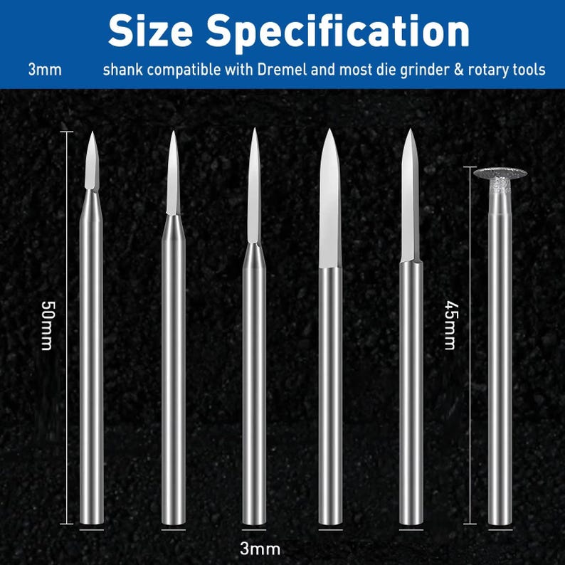 11-piece Wood Carving Bit Set – Precision Rotary Tool Engraving - Etsy
