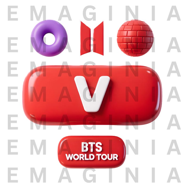 BTS 2026 World Tour Clipart, 3D Puffy Icons (PNG Digital Download) - Etsy