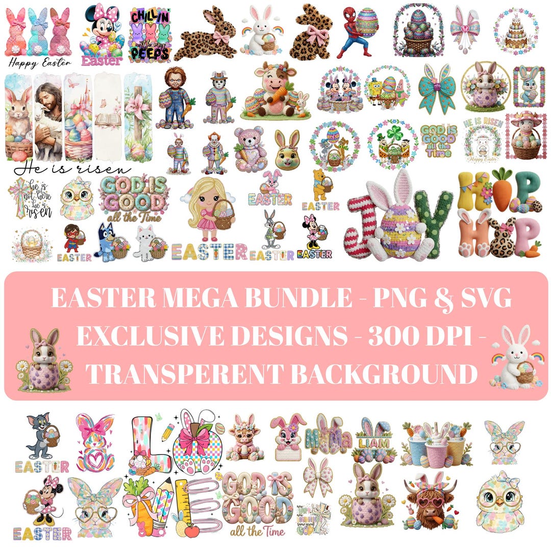 Easter Mega Bundle PNG and SVG, Easter Png and Svg Bundle, Christian ...