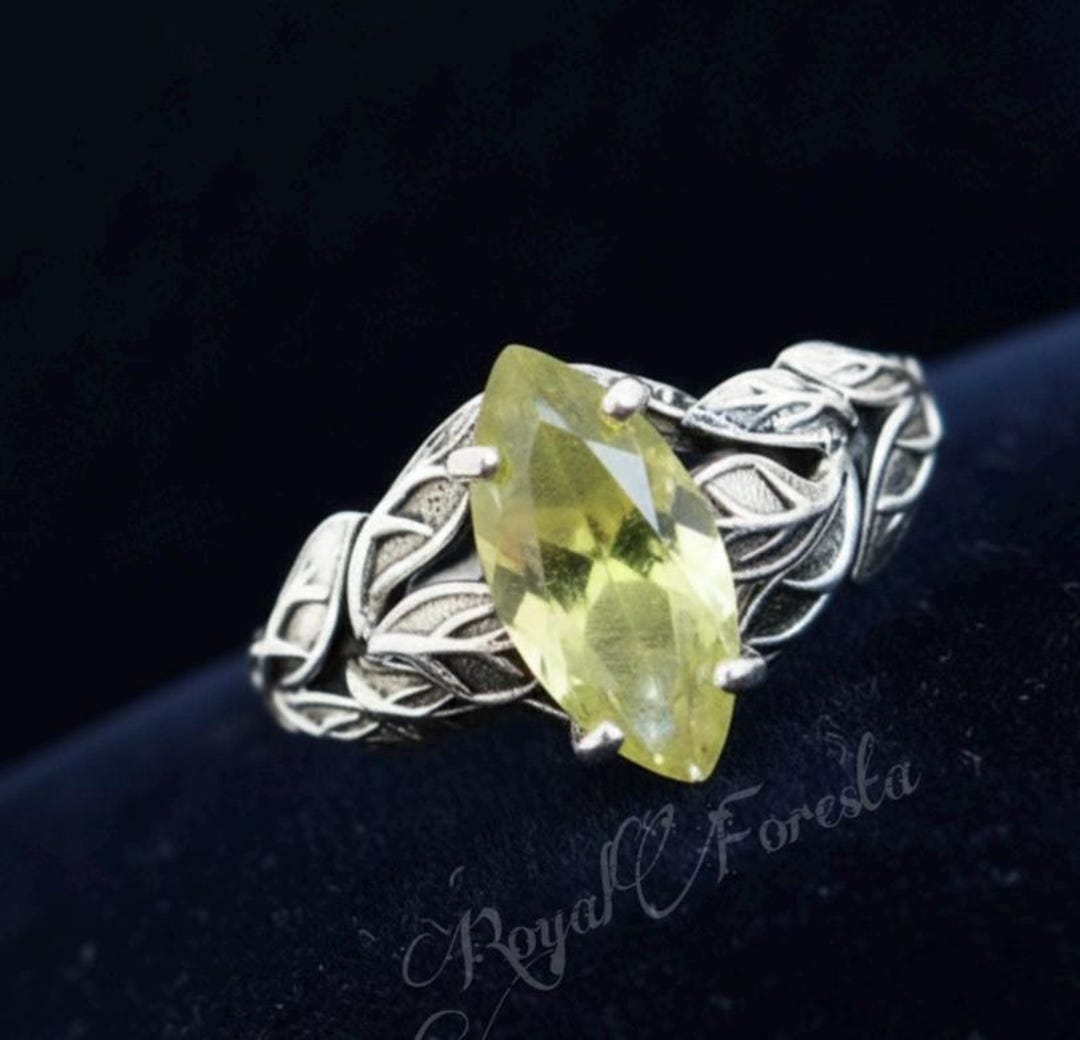 Libyan Desert Glass Ring: Sterling Silver Raw Cut Gemstone - Etsy