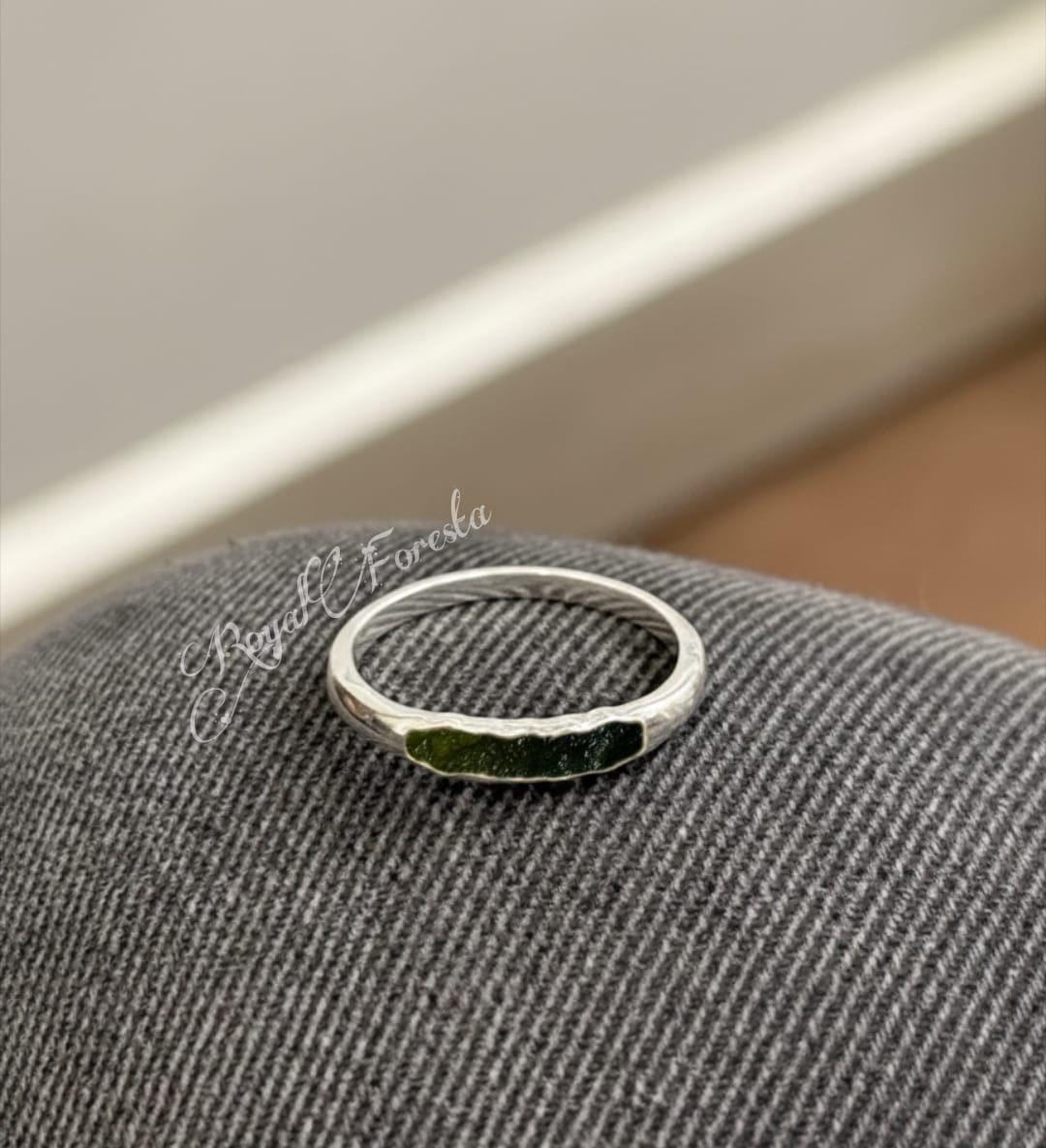 Sterling Silver Libyan Desert Glass Ring: Raw Gemstone, Unisex - Etsy