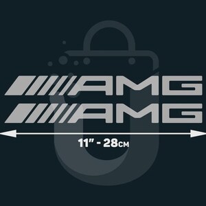 AMG Racing Hood Decal – 11" Silver Bonnet Sticker | Car Stripes Graphic ...