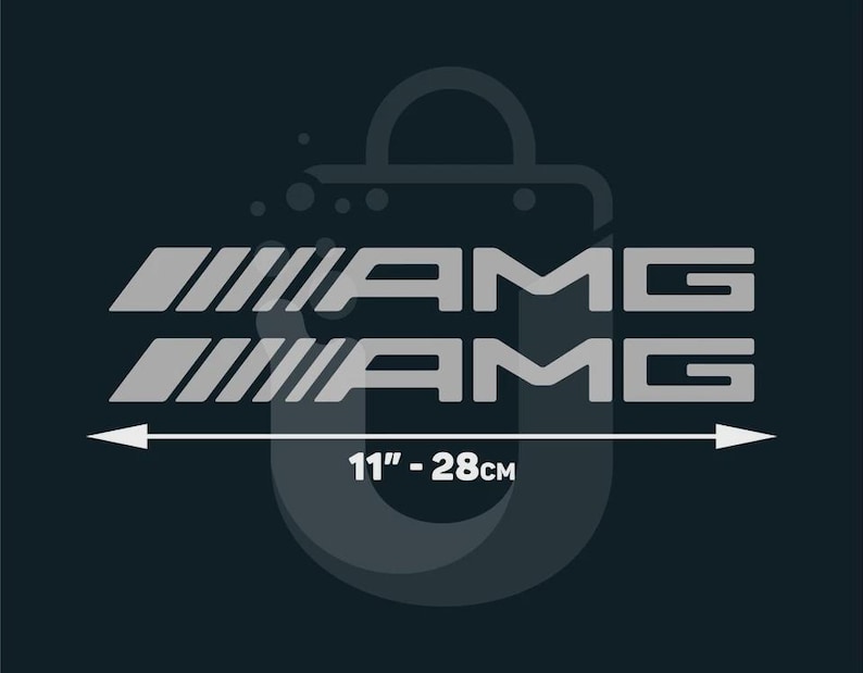 AMG Racing Hood Decal – 11" Silver Bonnet Sticker | Car Stripes Graphic ...