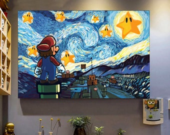 Canvas Art Mario - Etsy