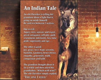 Two Wolves Poster - Etsy