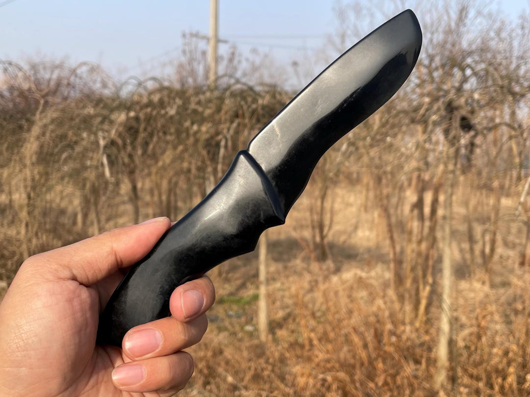 Hand Carved Crystal Dagger: Obsidian, Quartz Healing Knife - Etsy