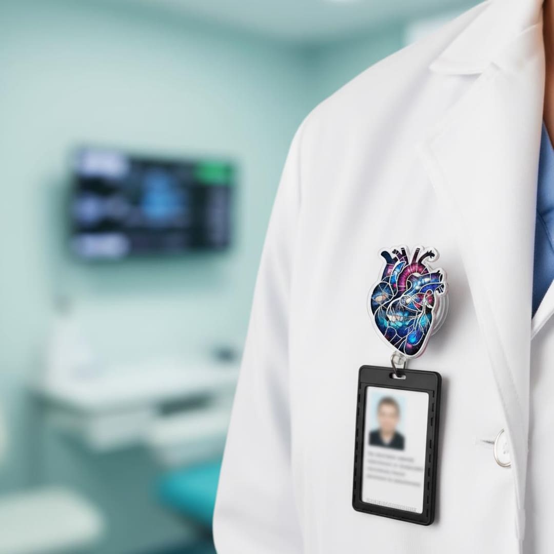 Anatomical Heart Badge Reel, Acrylic Heart Badge Reel, Cardiology ...