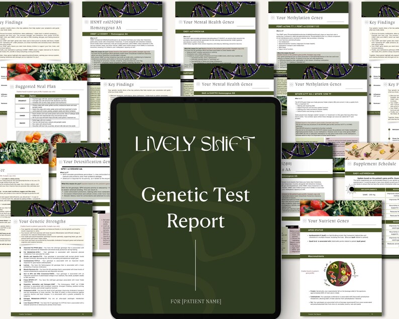 Genetic Test Report Canva Template | Editable Wellness Report for ...