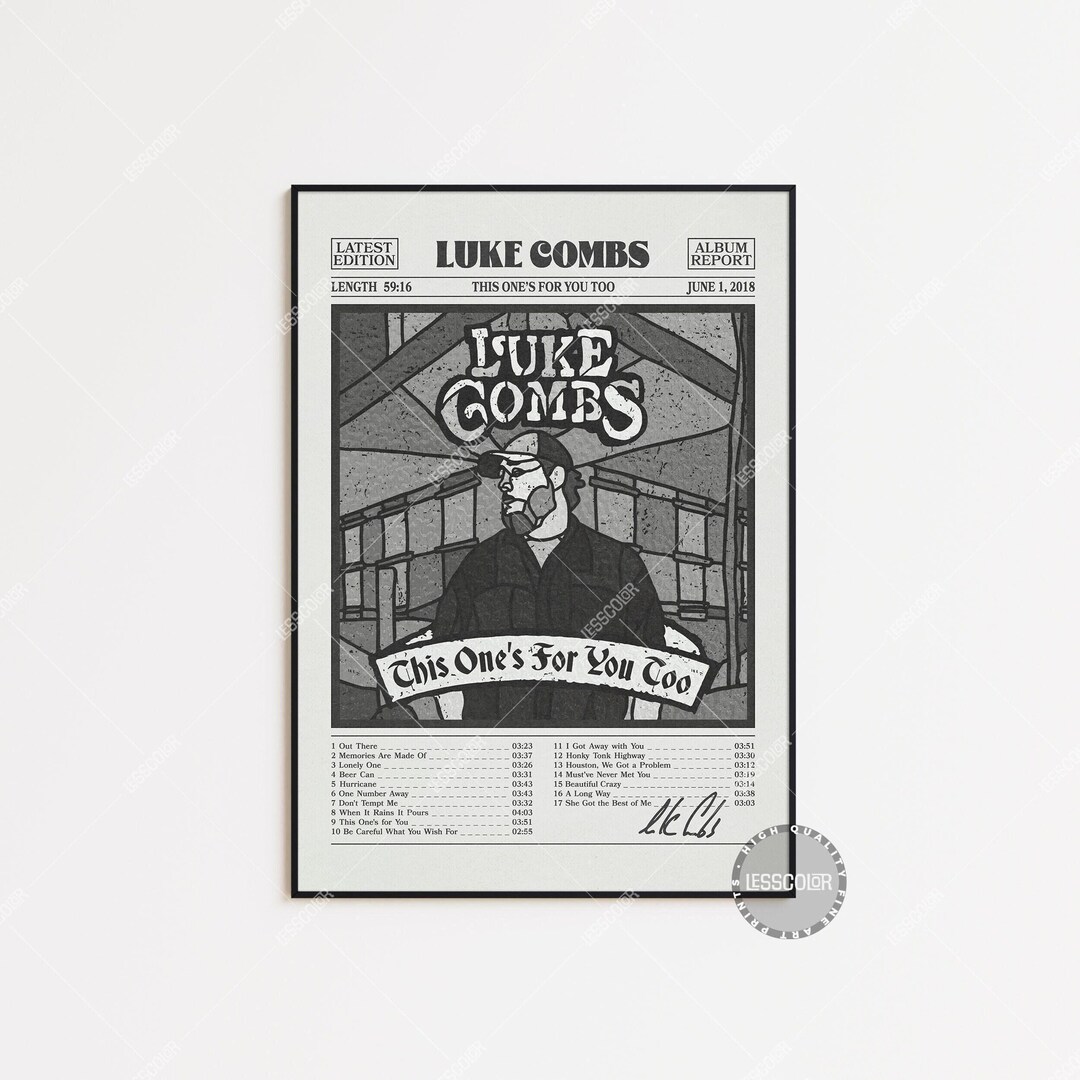 Luke Combs Retro Newspaper Print, This One’s for You Too Poster, Luke ...