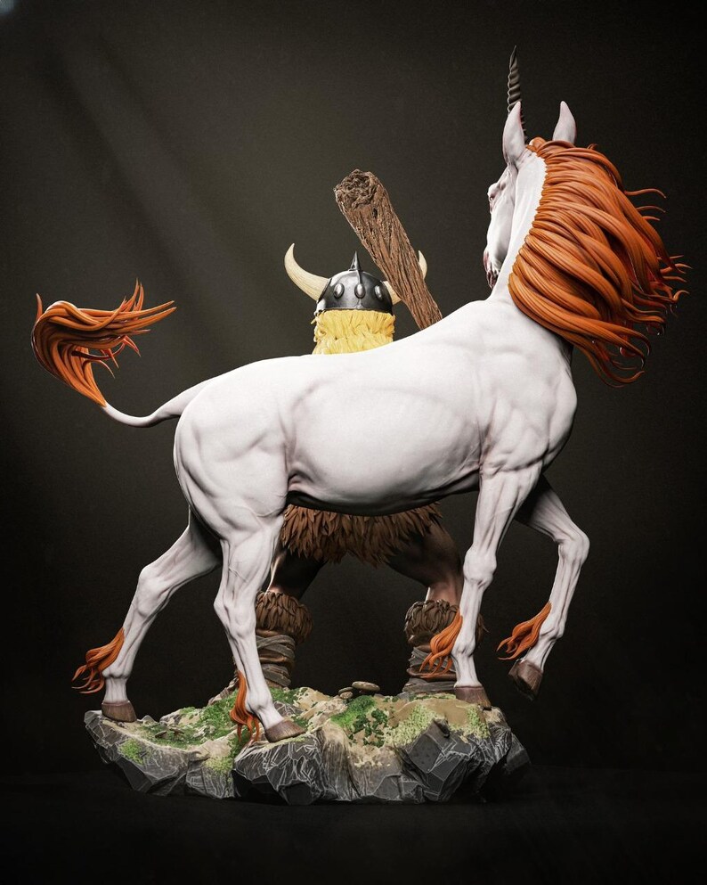 Mystic Rider – the Barbarian & Celestial Steed STL Statue Unicorn - Etsy