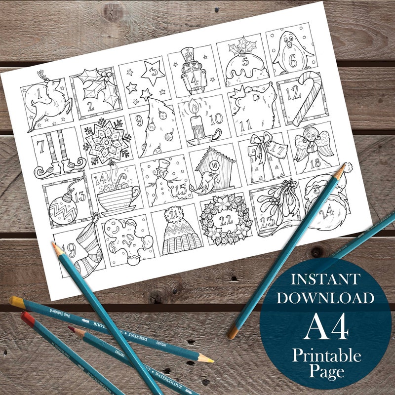 Advent Coloring Pages for Adults - Etsy