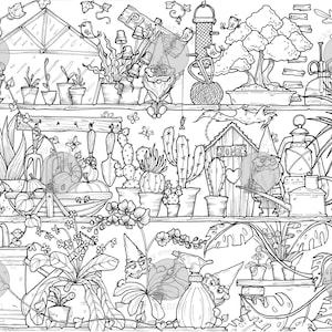 Plant Shelfie PDF Printable Colouring Page for Adults, Instant Download ...