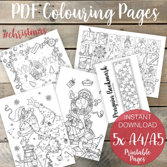 Fun Christmas Coloring Pages Colouring Book PDFs | Etsy