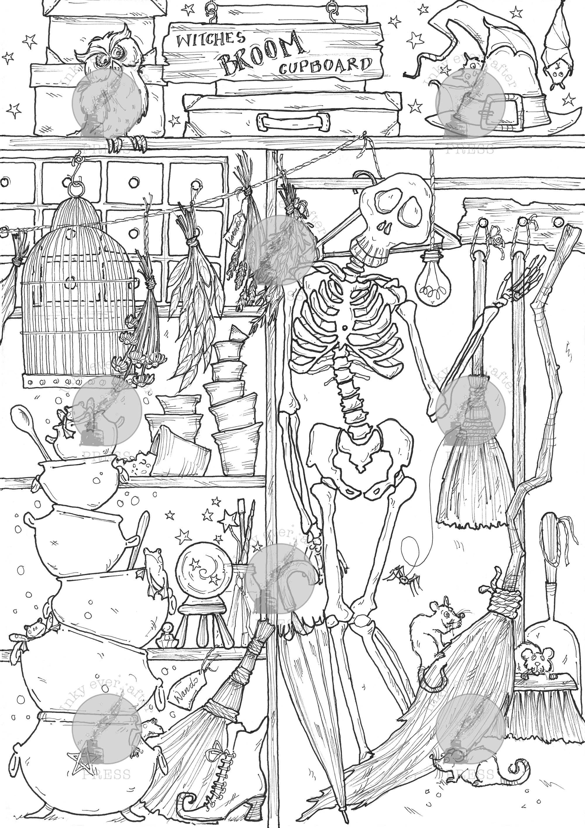 Halloween Coloring-in Sheets Bundle Witches and Black Magic | Etsy Canada