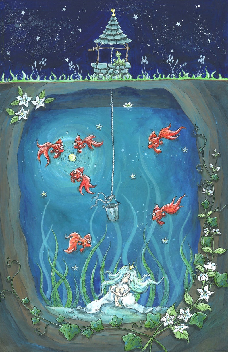 Wishing Well Fairy Tale Coloring Page for Adults the Frog - Etsy UK