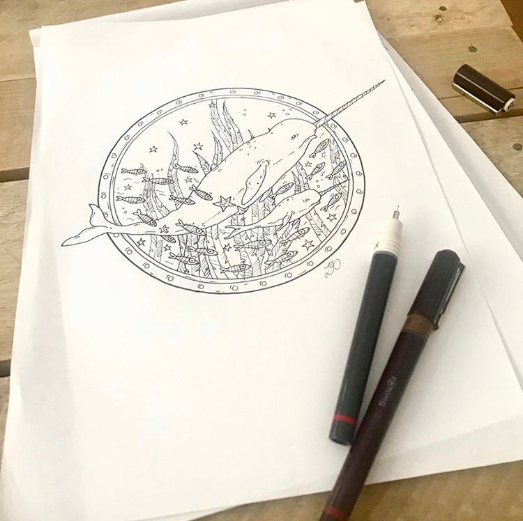 Narwhal Sea Unicorn A4 Printable Coloring Page for Adults - Etsy