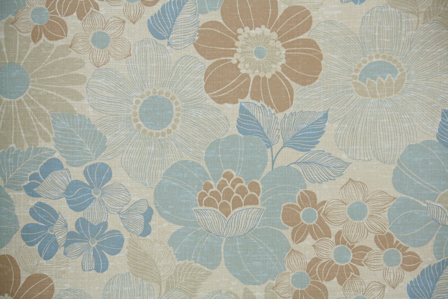 Retro Wallpaper by the Yard 70s Vintage Wallpaper 1970s Blue - Etsy