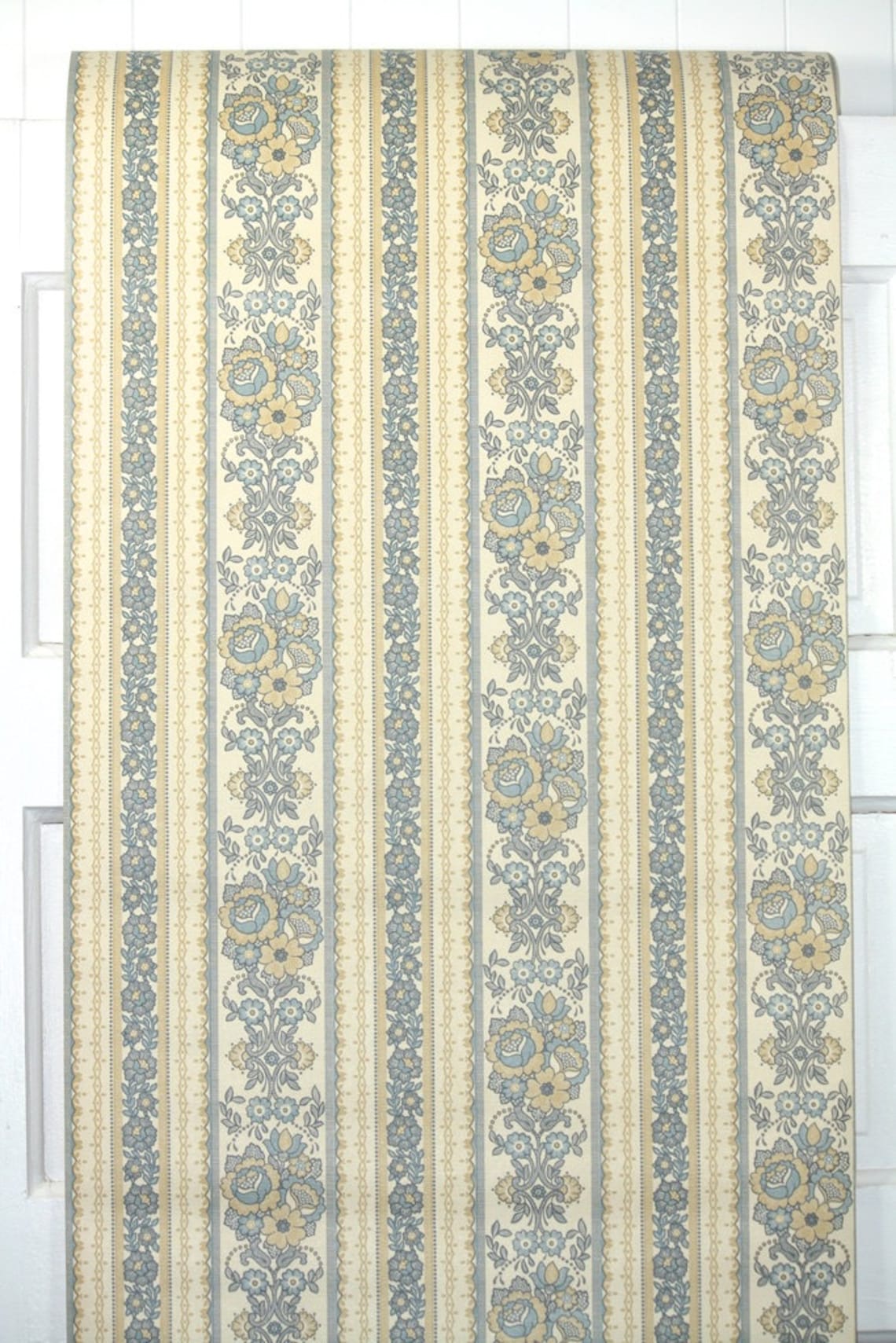 Retro Wallpaper by the Yard 70s Vintage Wallpaper 1970s Blue - Etsy