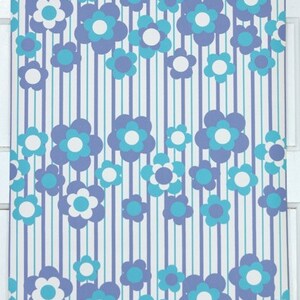 Retro Wallpaper by the Yard 70s Vintage Wallpaper - 1970s Blue and ...
