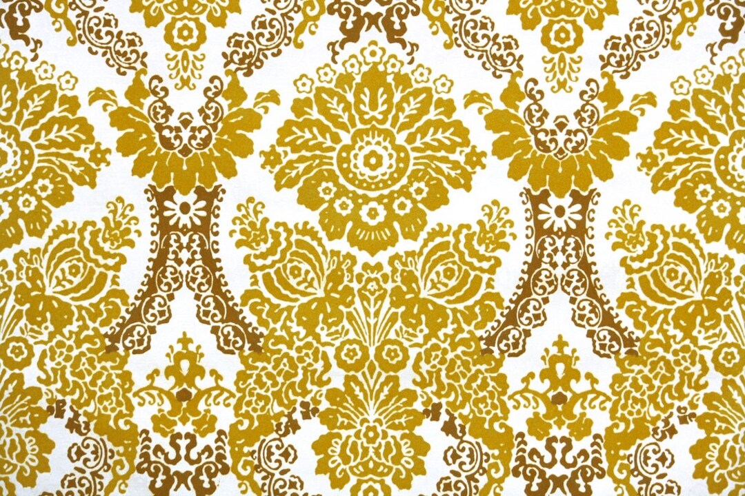 Retro Flock Wallpaper by the Yard 70s Vintage Flock Wallpaper 1970s ...