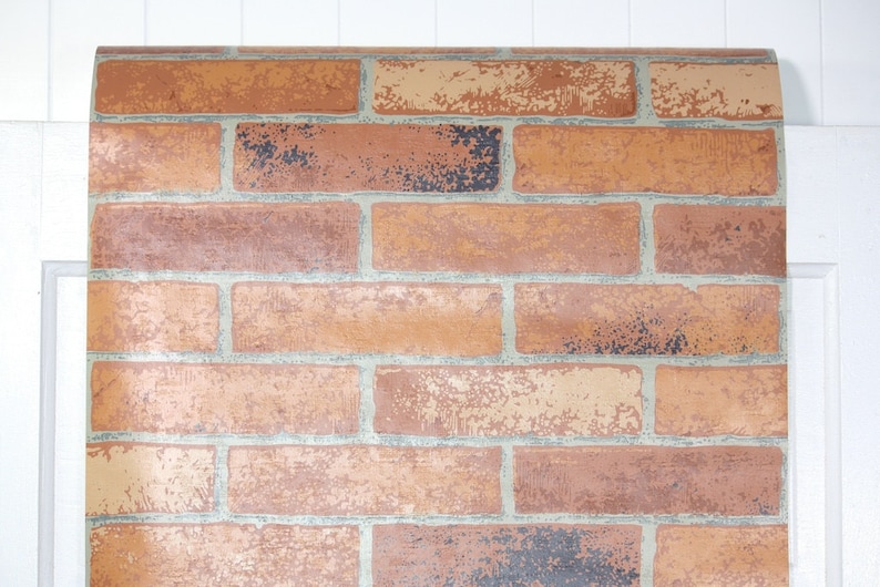 70s Vintage Wallpaper by the Yard – Brick Wall - Etsy