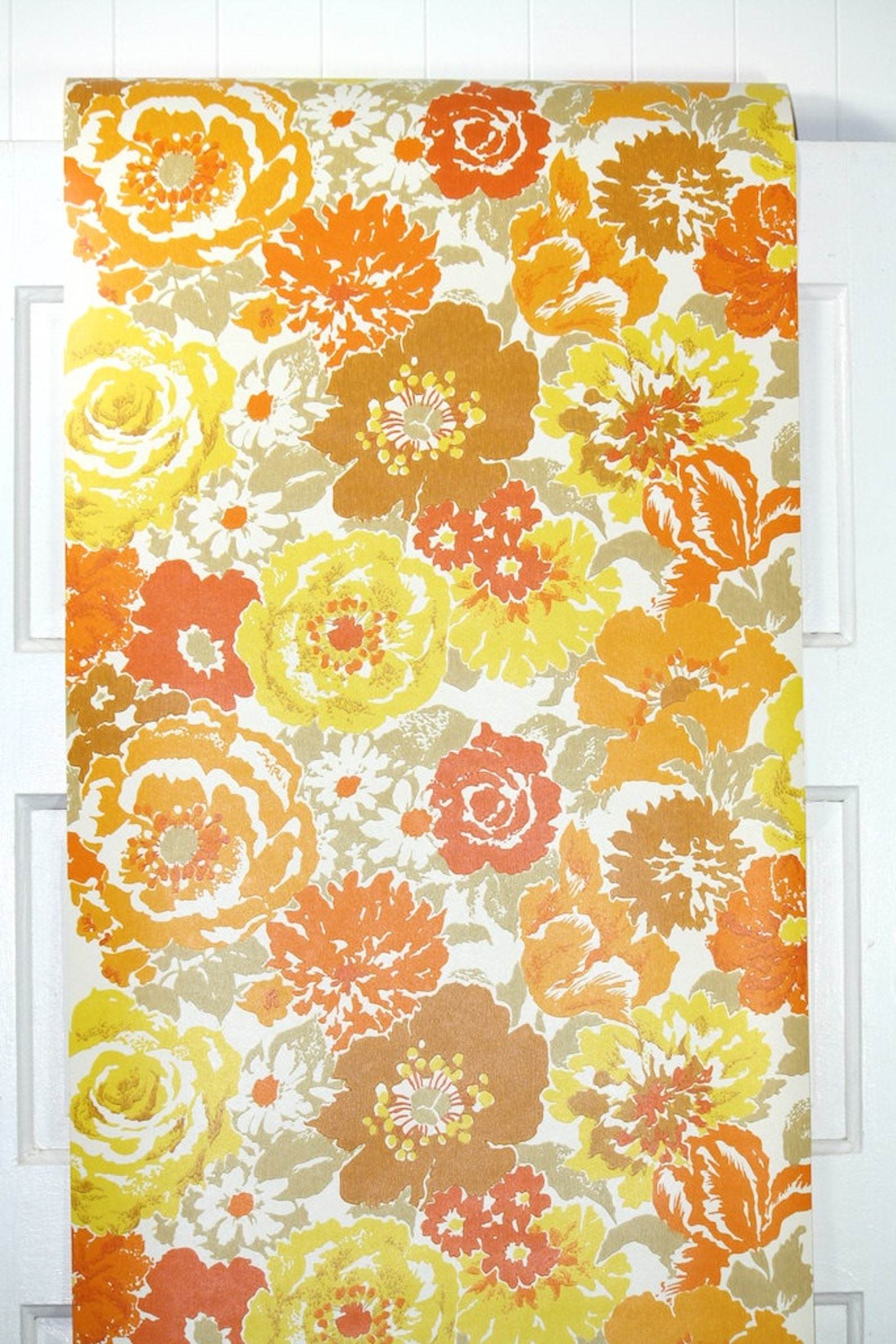 Retro Wallpaper by the Yard 70s Vintage Wallpaper 1970s - Etsy