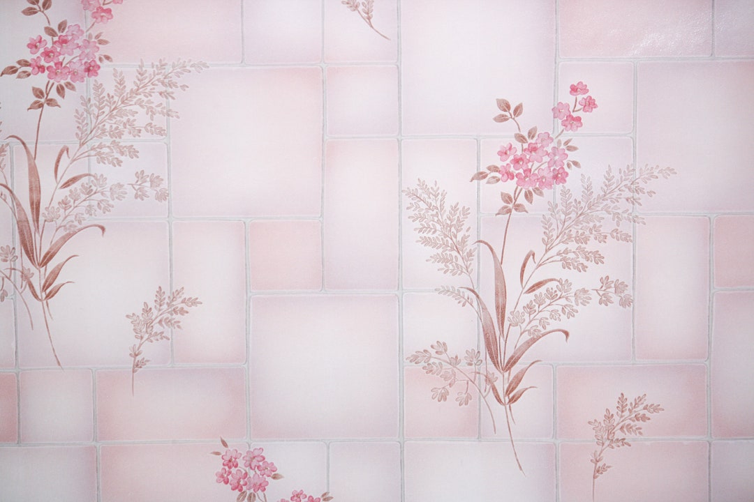 Retro Wallpaper by the Yard 80s Vintage Wallpaper 1980s Faux Tile ...