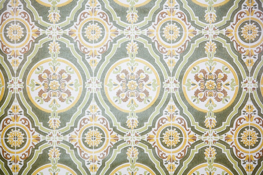 Retro Wallpaper by the Yard 60s Vintage Wallpaper 1960s Retro Geometric ...