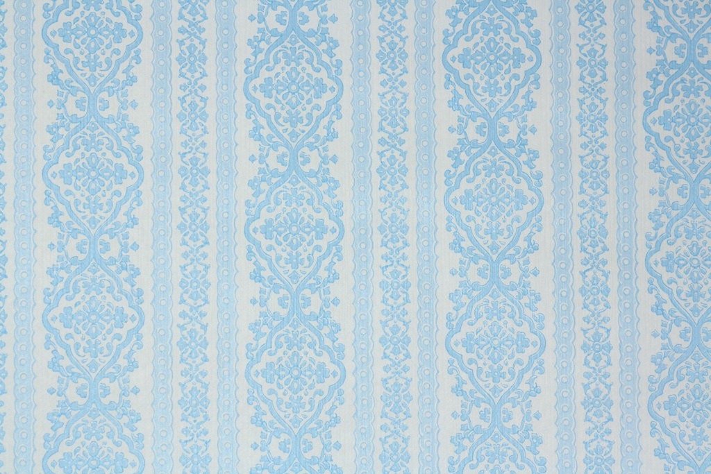 Light Blue Victorian Wallpaper