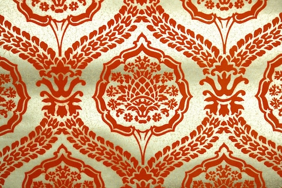 Retro Flock Wallpaper by the Yard 70s Vintage Flock Wallpaper - Etsy