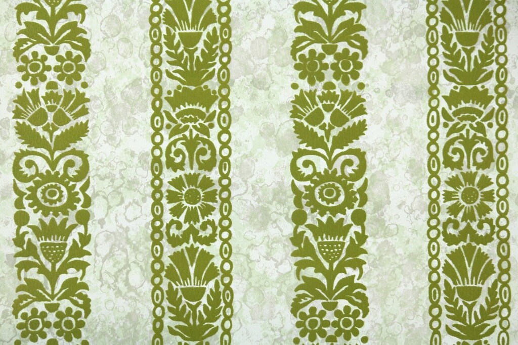 Retro Flock Wallpaper by the Yard 70s Vintage Flock Wallpaper | Etsy