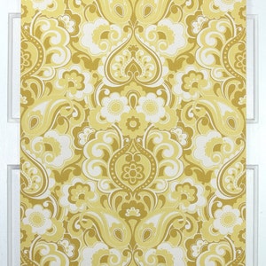 Retro Wallpaper by the Yard 60s Vintage Wallpaper 1960s Mod Yellow and ...