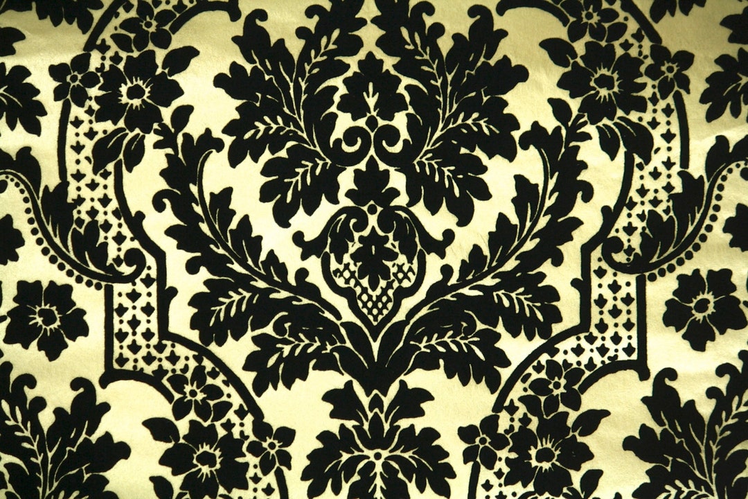 Retro Flock Wallpaper by the Yard 70s Vintage Flock Wallpaper - 1970s ...