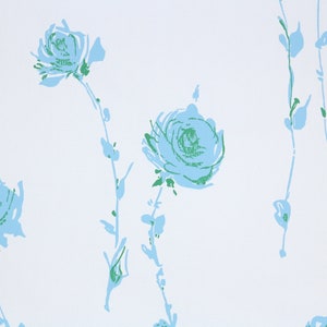 Retro Wallpaper by the Yard 50s Vintage Wallpaper - 1950s Floral Blue ...