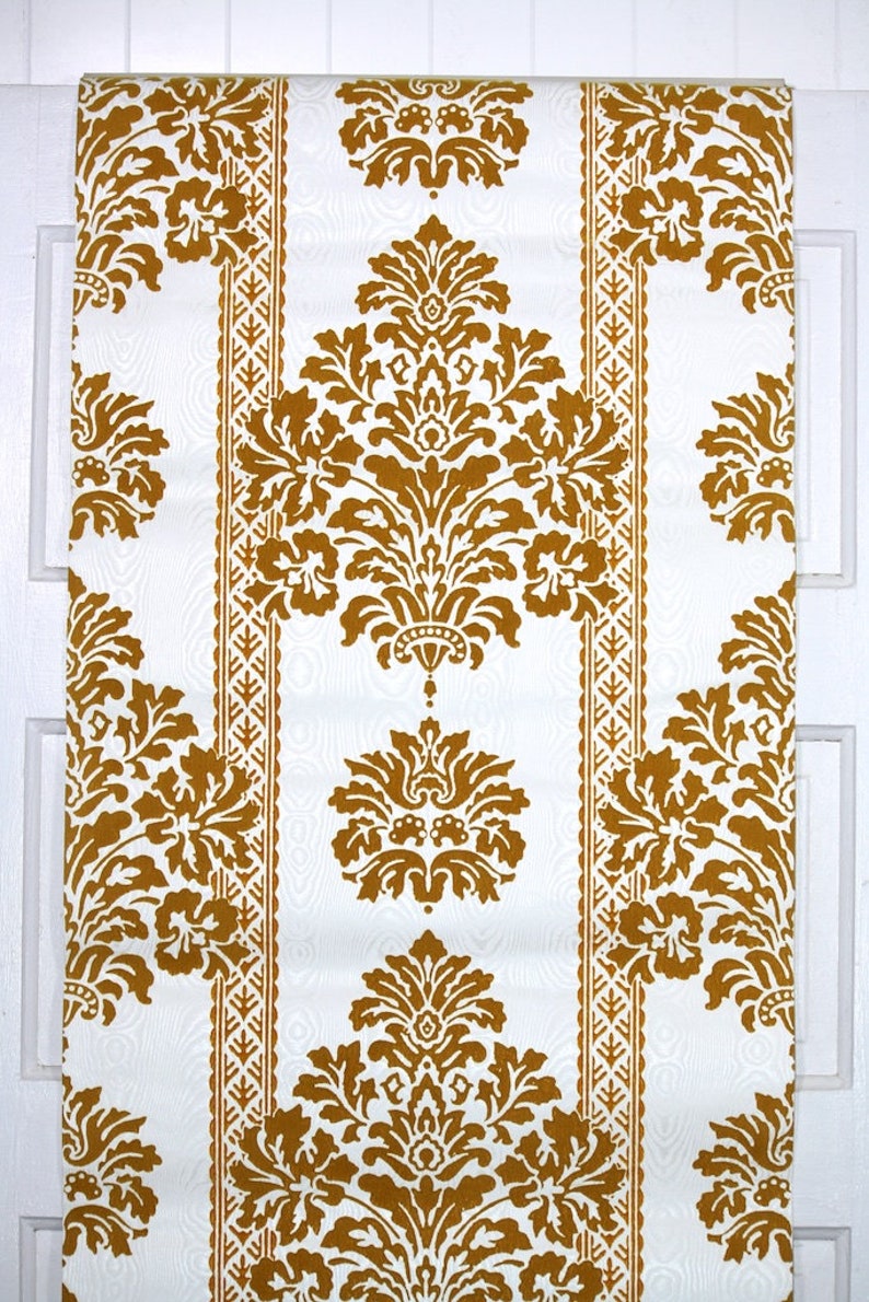 Retro Flock Wallpaper by the Yard 70s Vintage Flock Wallpaper - Etsy