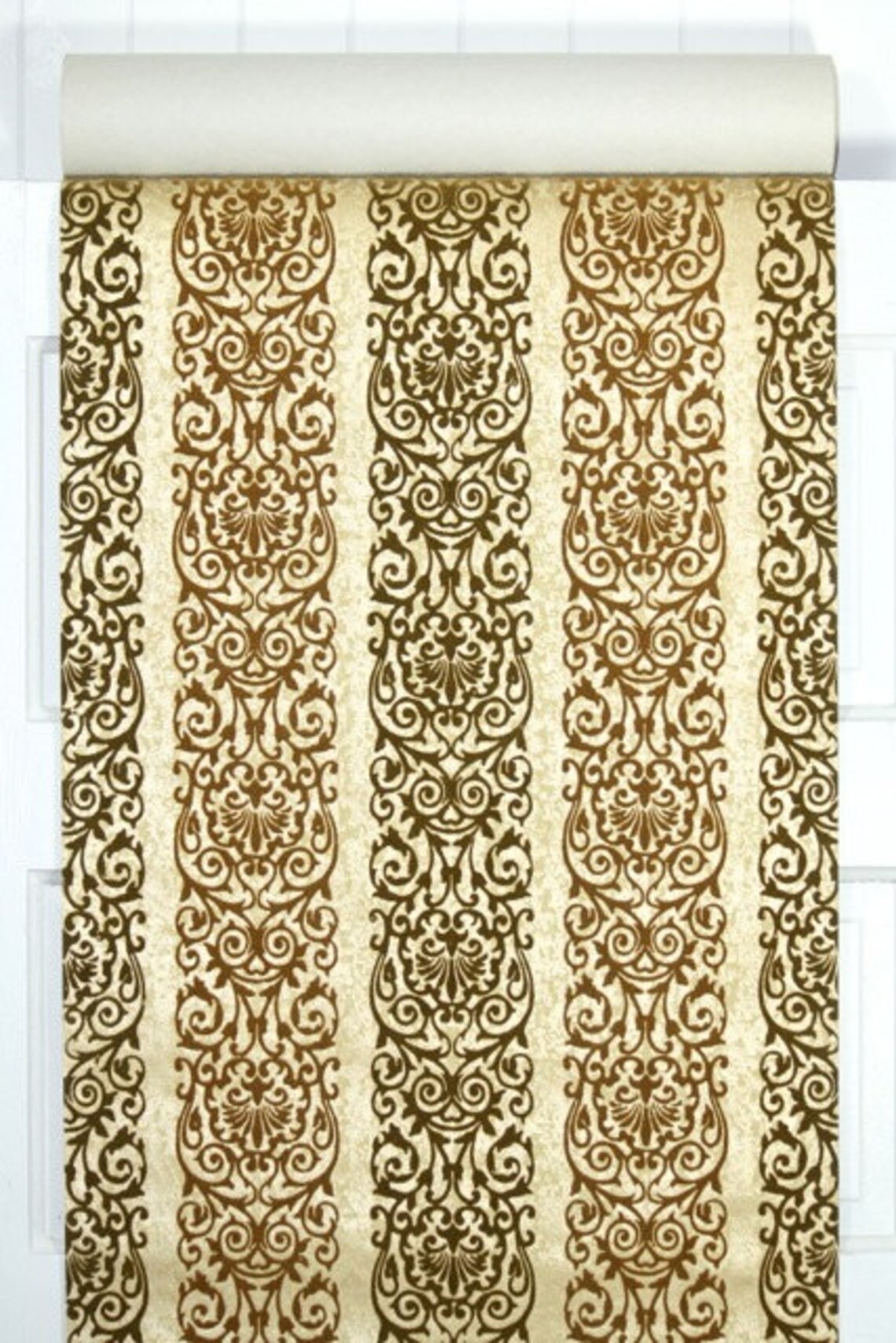 Retro Flock Wallpaper by the Yard Vintage Flock Wallpaper | Etsy