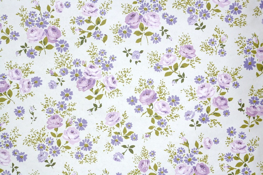 Retro Wallpaper by the Yard 70s Vintage Wallpaper 1970s Floral ...