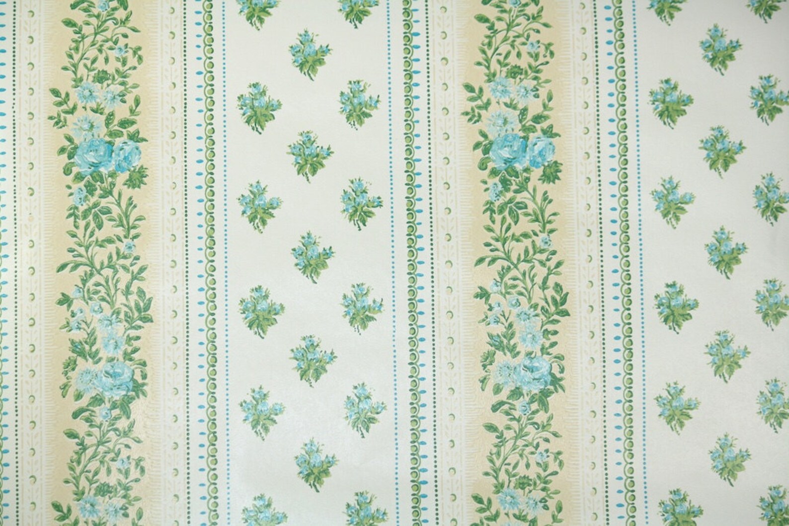 Retro Wallpaper by the Yard 70s Vintage Wallpaper 1970s Blue | Etsy