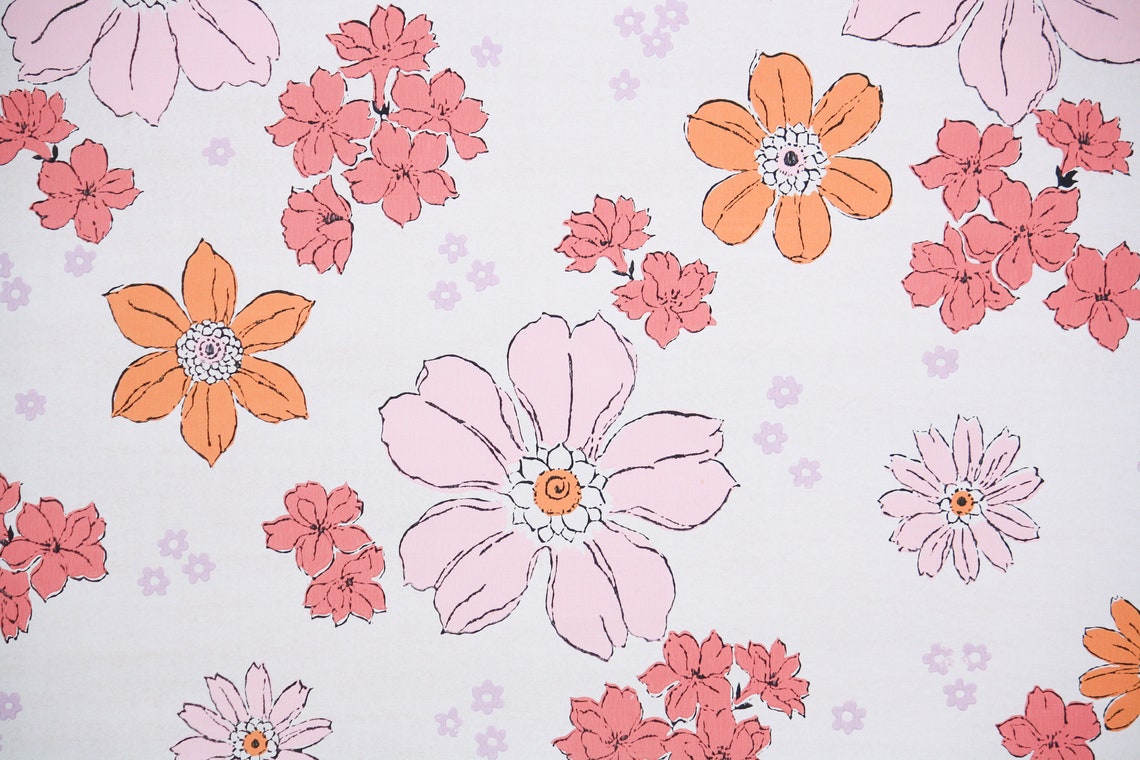 Vintage Wallpaper by the Yard 70s Retro Wallpaper 1970s Pink - Etsy